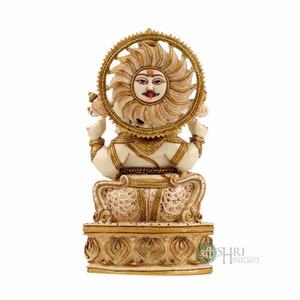 Lord Ganesha Statue Sitting, Gold Painted Sculpture, Hindu God Figurine ...