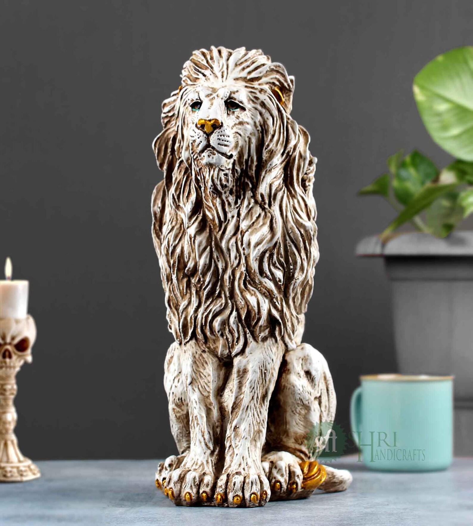 15 Handmade Lion Sitting Statue Stone Finish Animal - Etsy