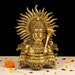Brass Hanuman Statue, Religious Hindu Statue With Gada, Indian Bahubali ...