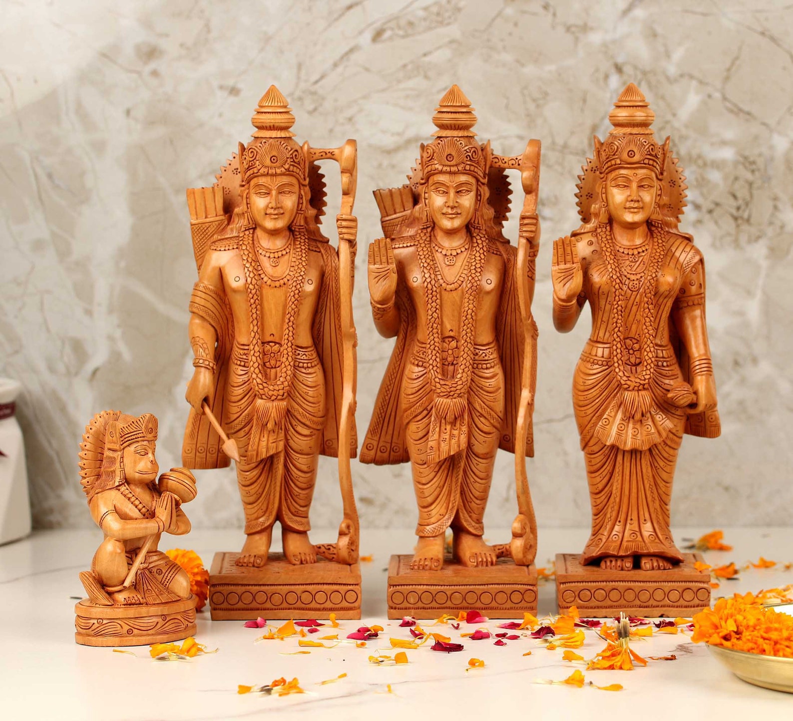 Ram Darbar Statue Mandir Hindu God Lord Rama Lord Laxman - Etsy