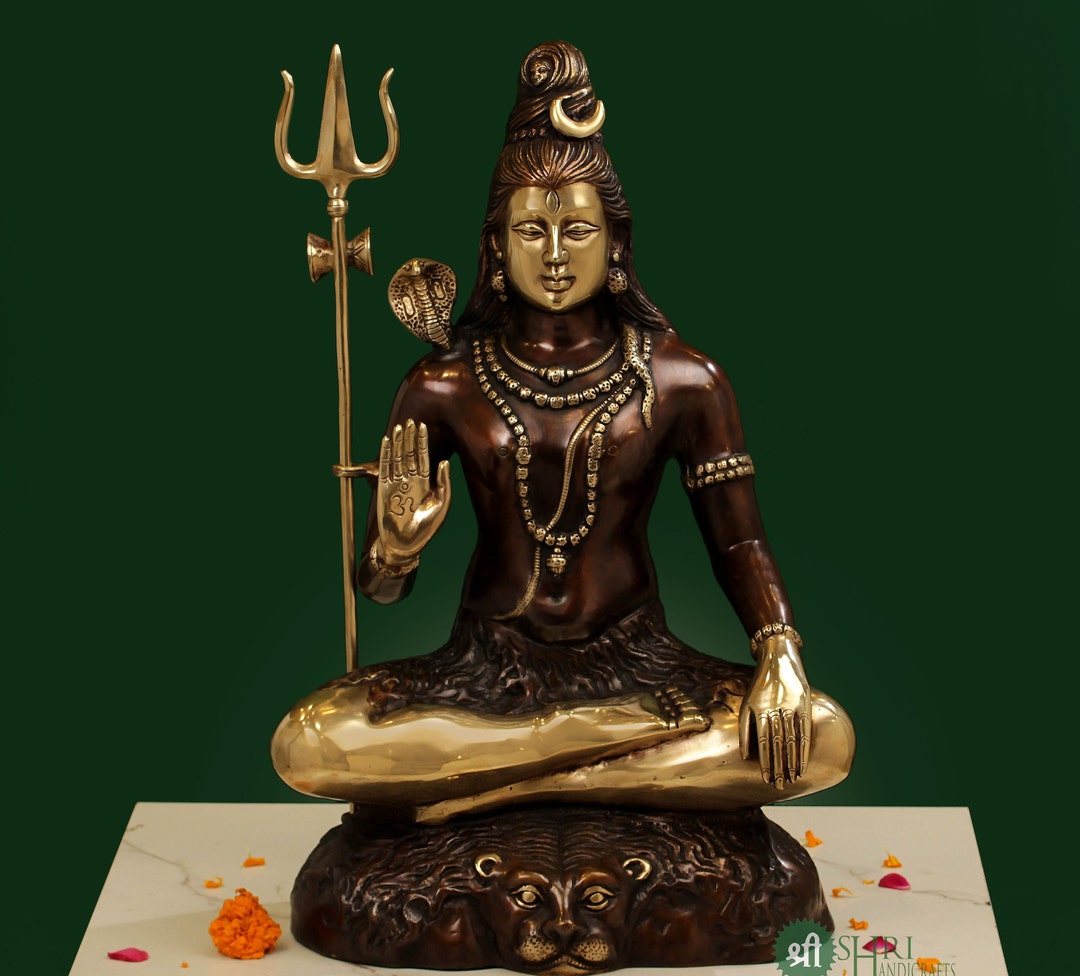 Brass 58cm Shiva Statue, Lord Shiva Statue, Mahadev Statue, Trishul ...