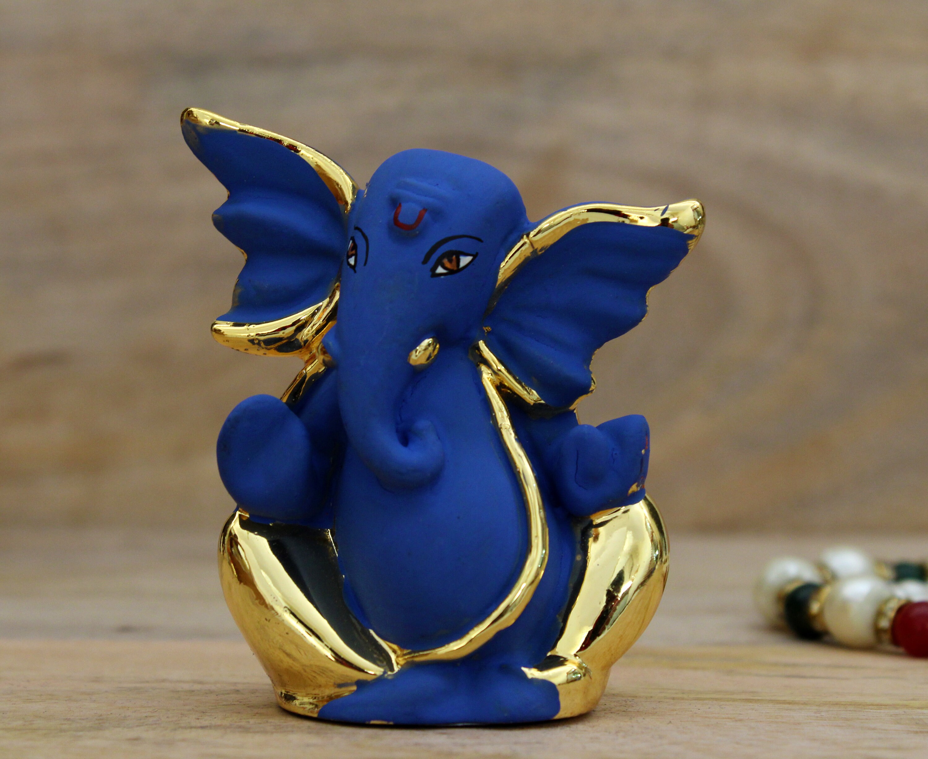 Lord Ganesha Statue for Car Dashboard, Gold Plated Sculpture, Hindu God ...