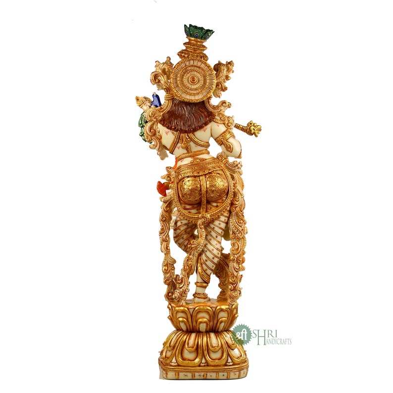Krishna Statue Gift for Him Big Krishna Sculpture Hindu God - Etsy