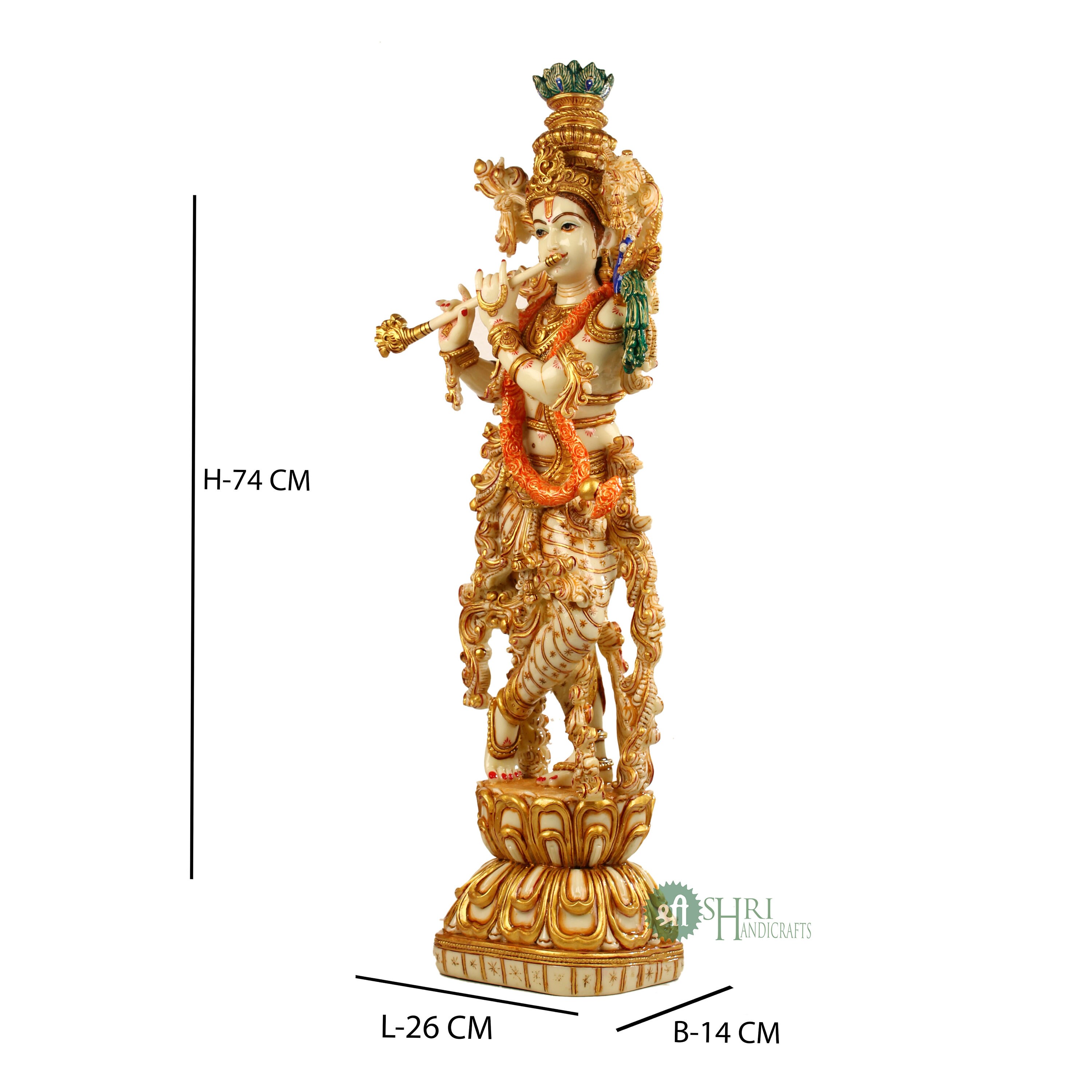 Krishna Statue Gift for Him Big Krishna Sculpture Hindu God - Etsy