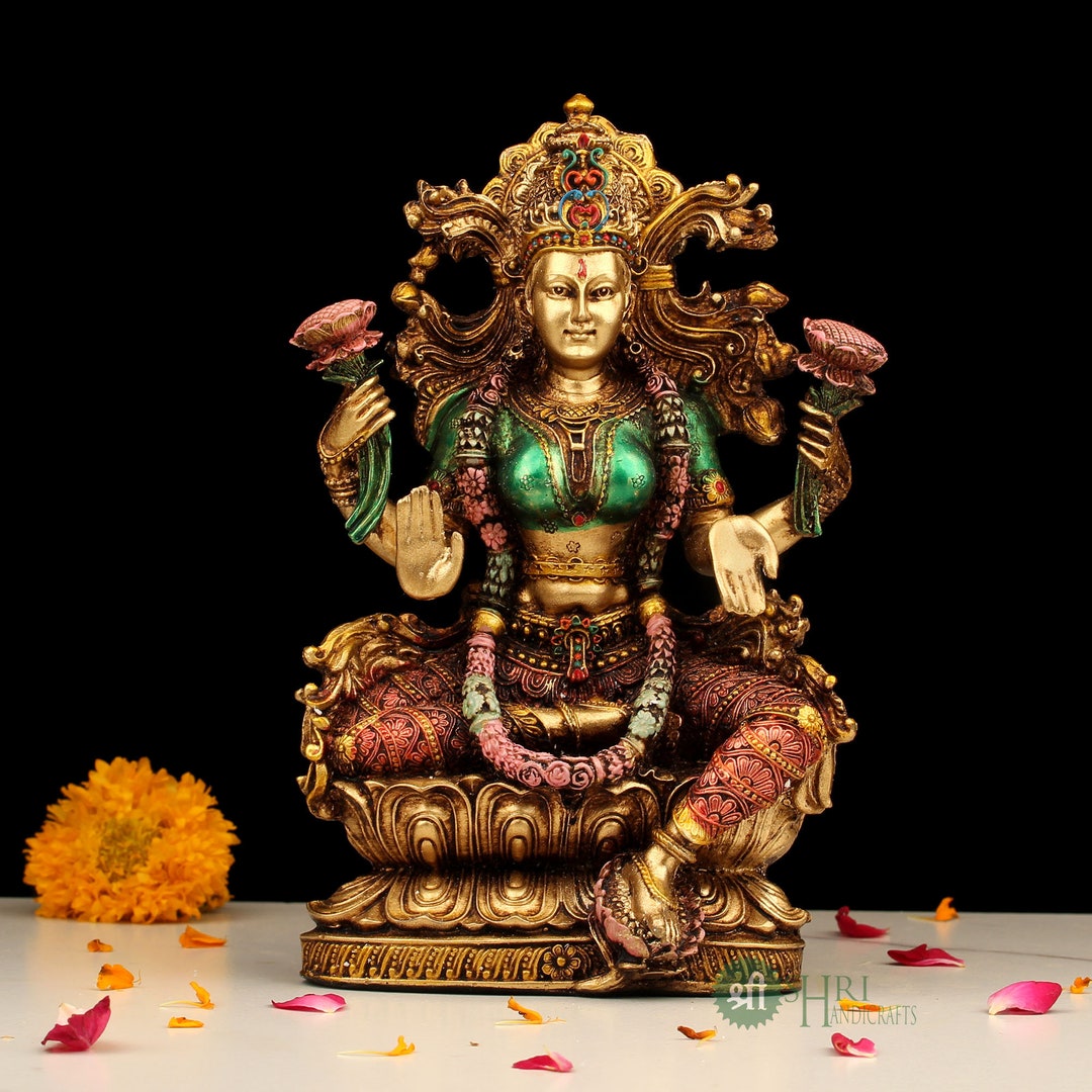 Laxmi Goddess Statue, Sitting Lakshmi Statue, 23cm Lakshmi Statue ...