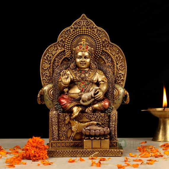 Kuber Statue 18cm Sitting Kuvera Statue God of Wealth Kubera - Etsy ...