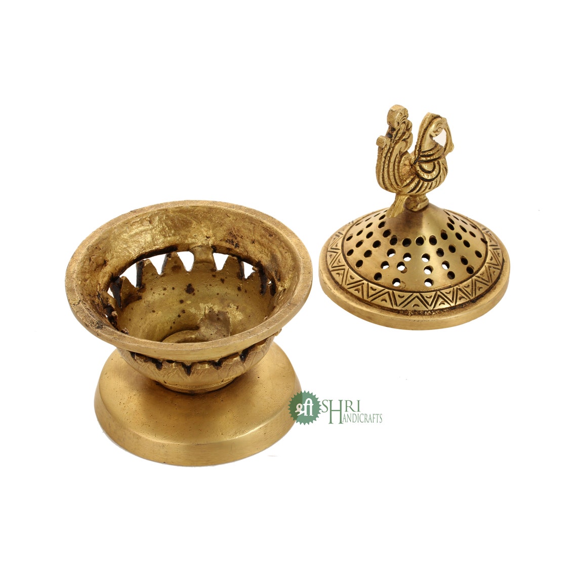 Brass Dhuni Deepak, Brass Dhoop Dhani for Pooja, Brass Decorative Diyas ...