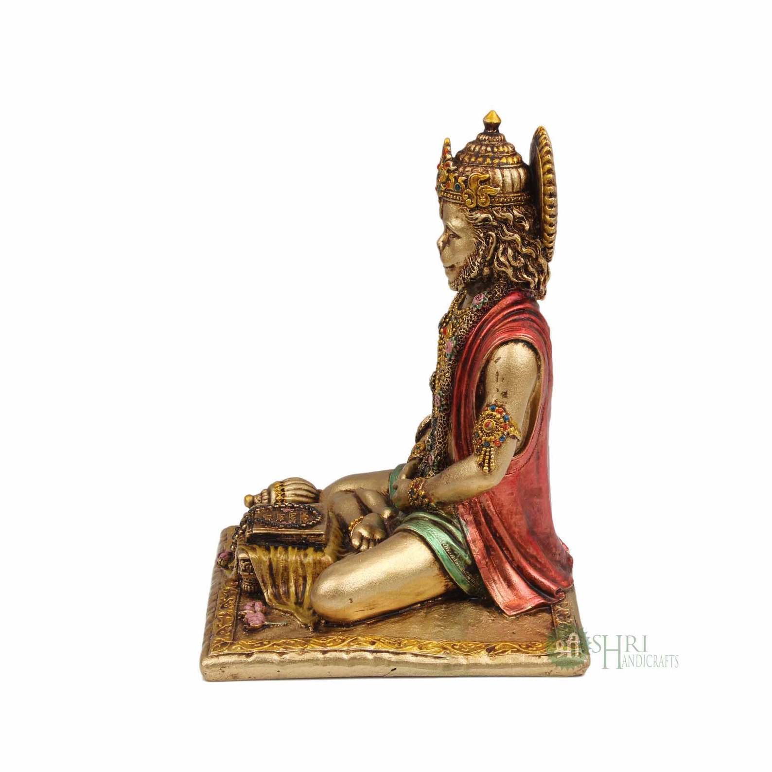 Lord Hanuman Sitting Religious Hindu Statue With Gada, Indian Bahubali ...