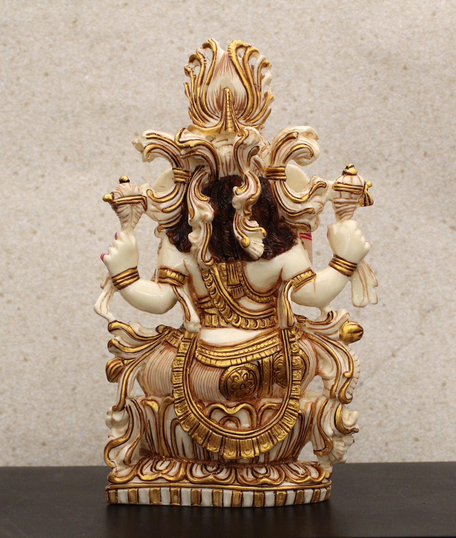 Lord Ganesha Statue Handmade Sitting Gold Painted Sculpture | Etsy