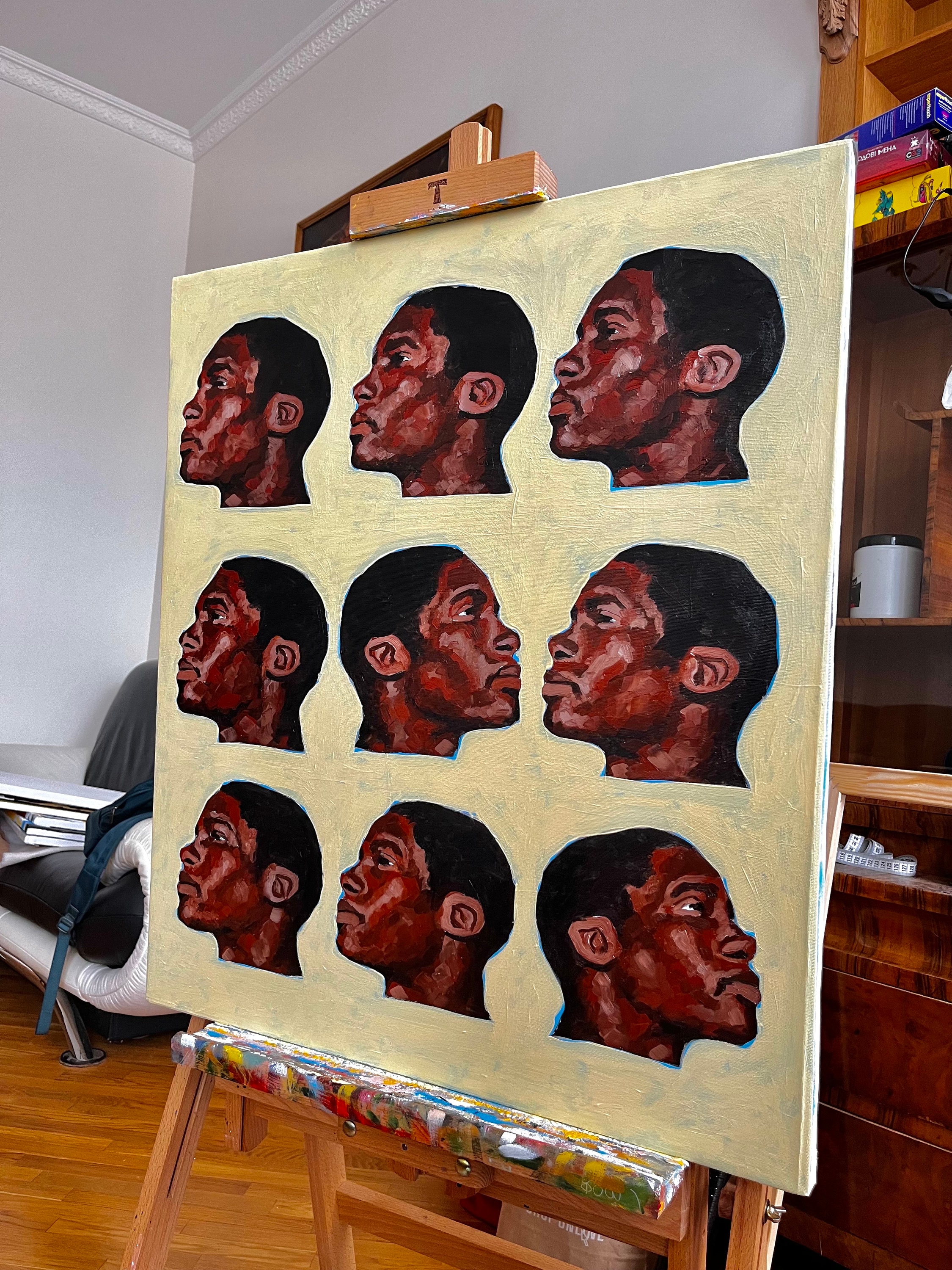 Original Oil and Acrylic Painting on Canvas. 78x70cm. Black Man, Male ...