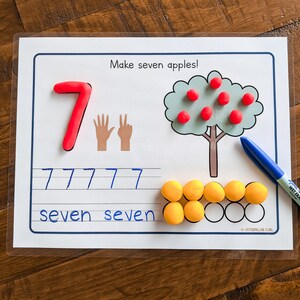 Numbers Play Doh Mat Set, 1-10 Matching, Toddler Math Counting Activity ...