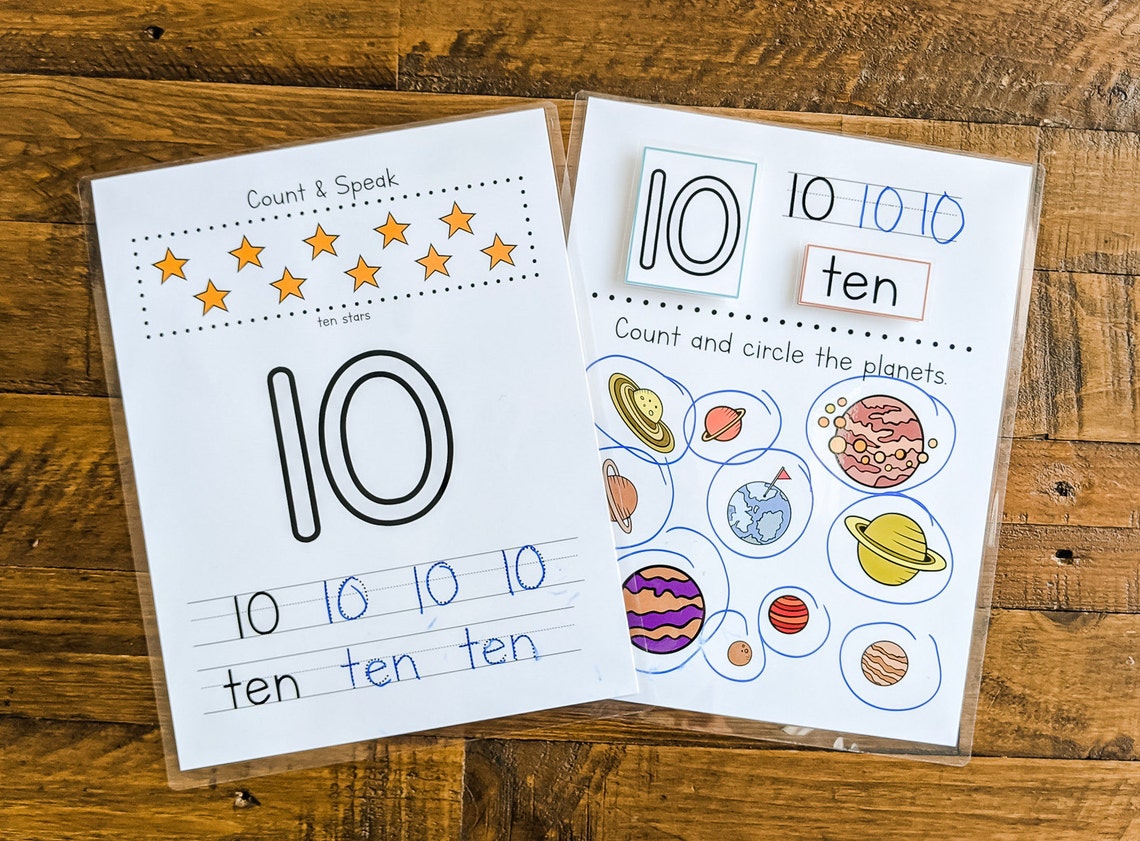 Numbers 1-10 Matching, Preschool Math Counting Activity, Learn to Write ...