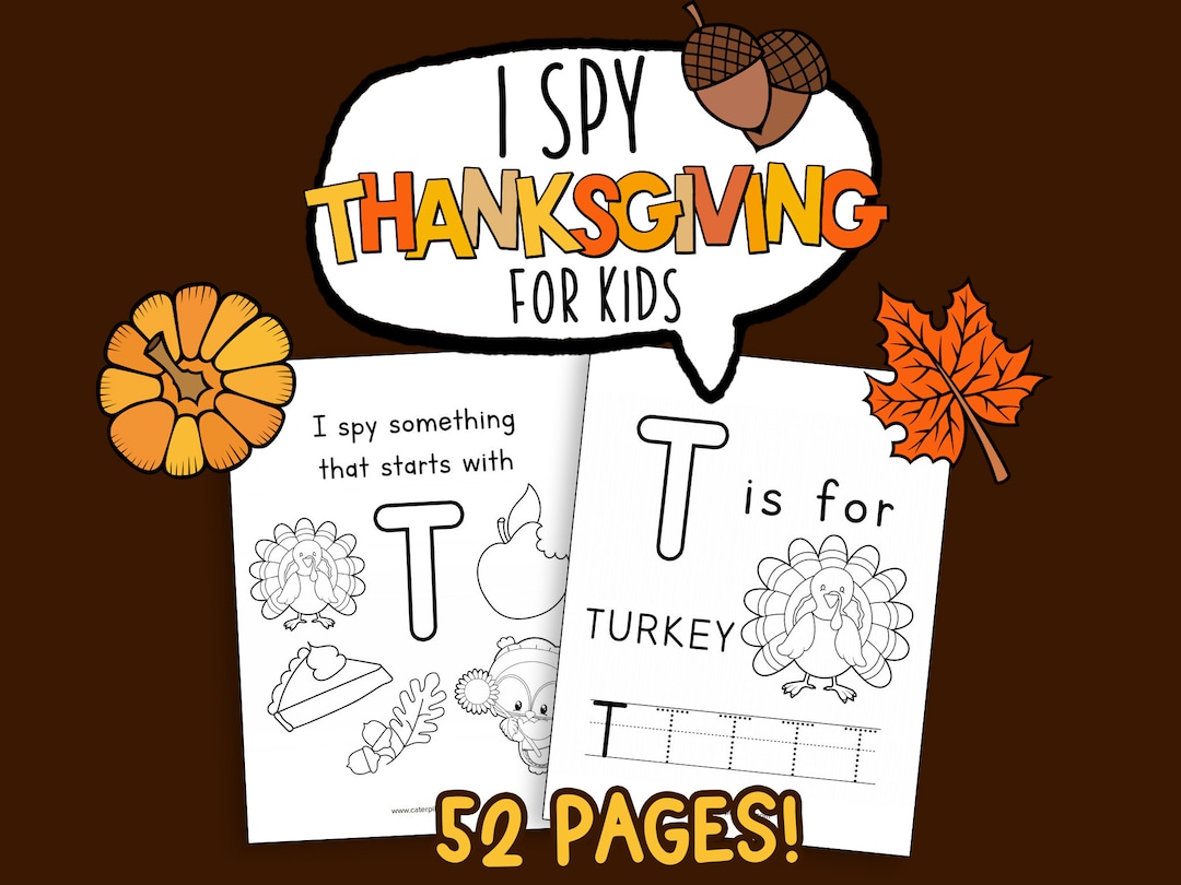I Spy Thanksgiving for Kids Toddler Activity Learn to Read and Trace ...
