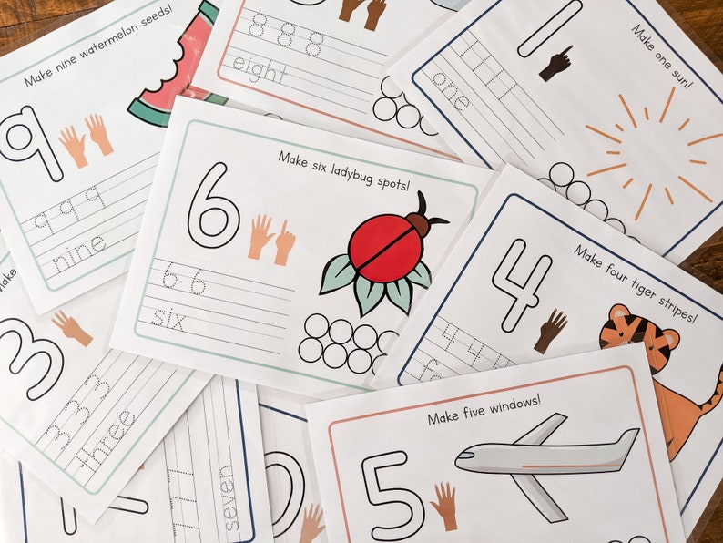 Numbers Play Doh Mat Set 1-10 Matching Toddler Math Counting | Etsy