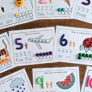 Numbers Play Doh Mat Set, 1-10 Matching, Toddler Math Counting Activity ...