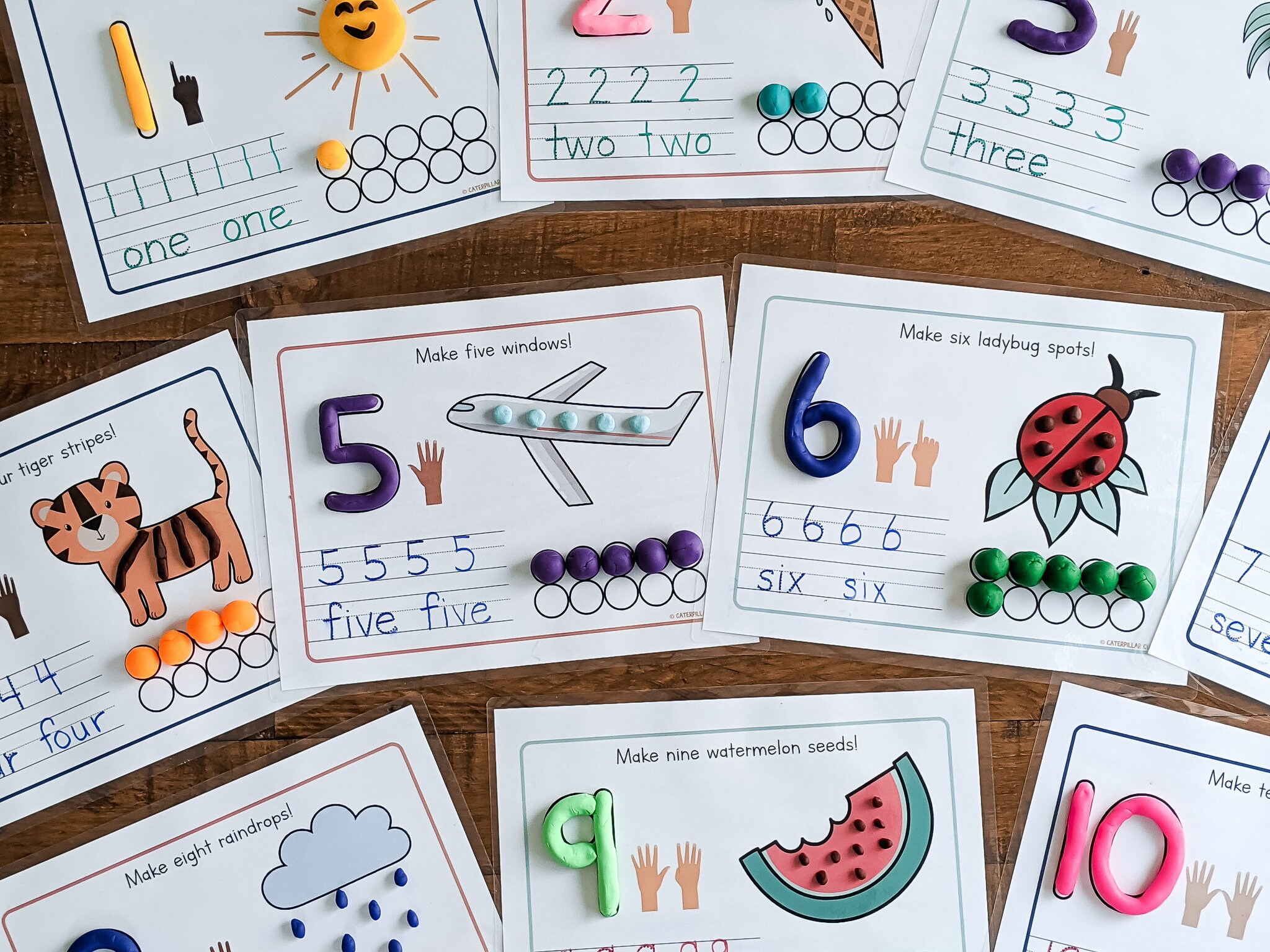 Numbers Play Doh Mat Set 1-10 Matching Toddler Math Counting - Etsy