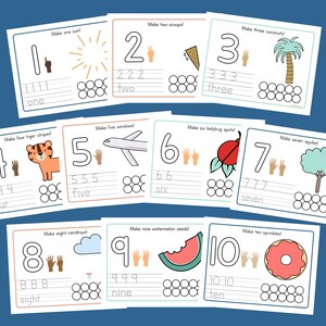 Numbers Play Doh Mat Set, 1-10 Matching, Toddler Math Counting Activity ...