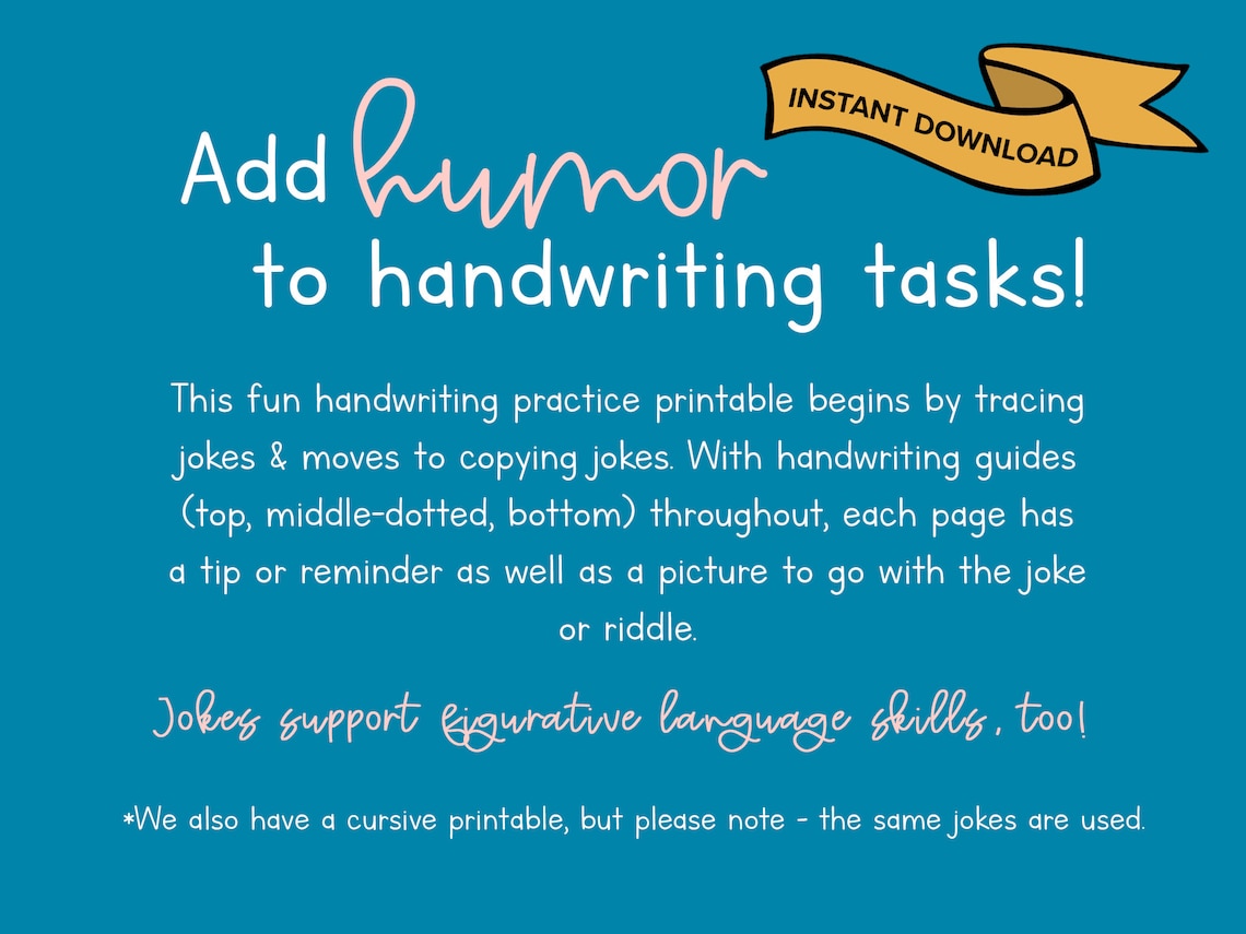 Make Your Own Handwriting Joke Book Printing Practice for | Etsy