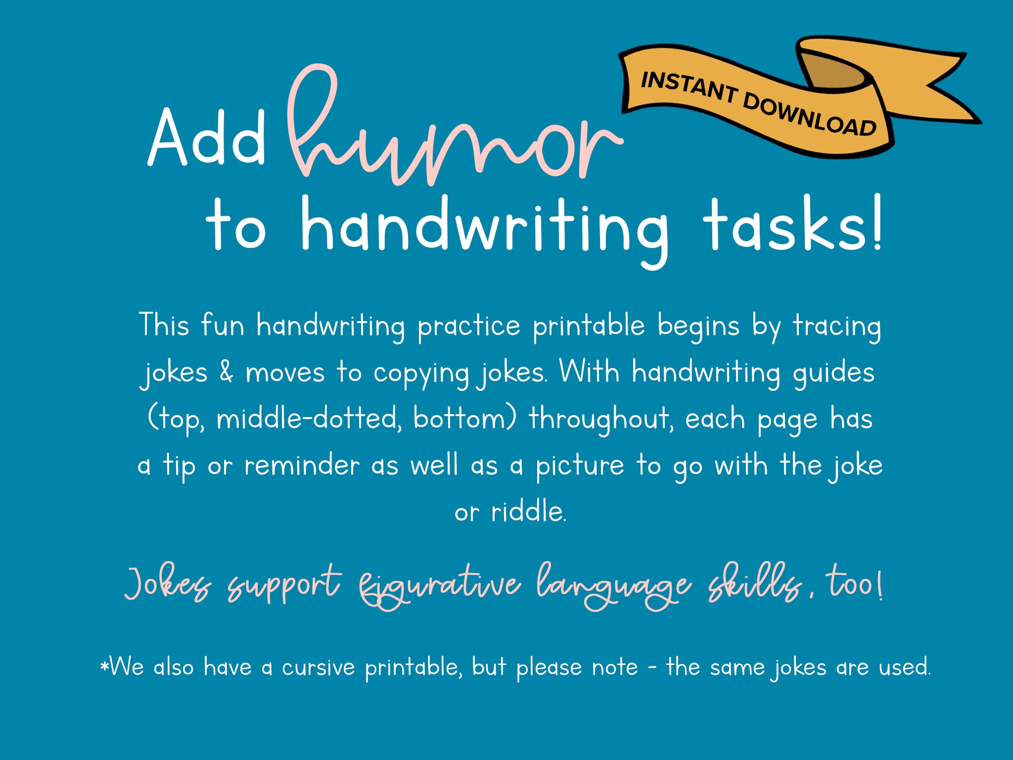 Make Your Own Handwriting Joke Book Printing Practice for Grades K-3 ...