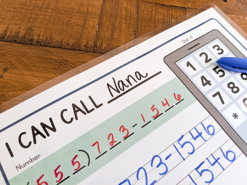 Learn Phone Number Life Skills I Can Call Home Printable Preschool ...