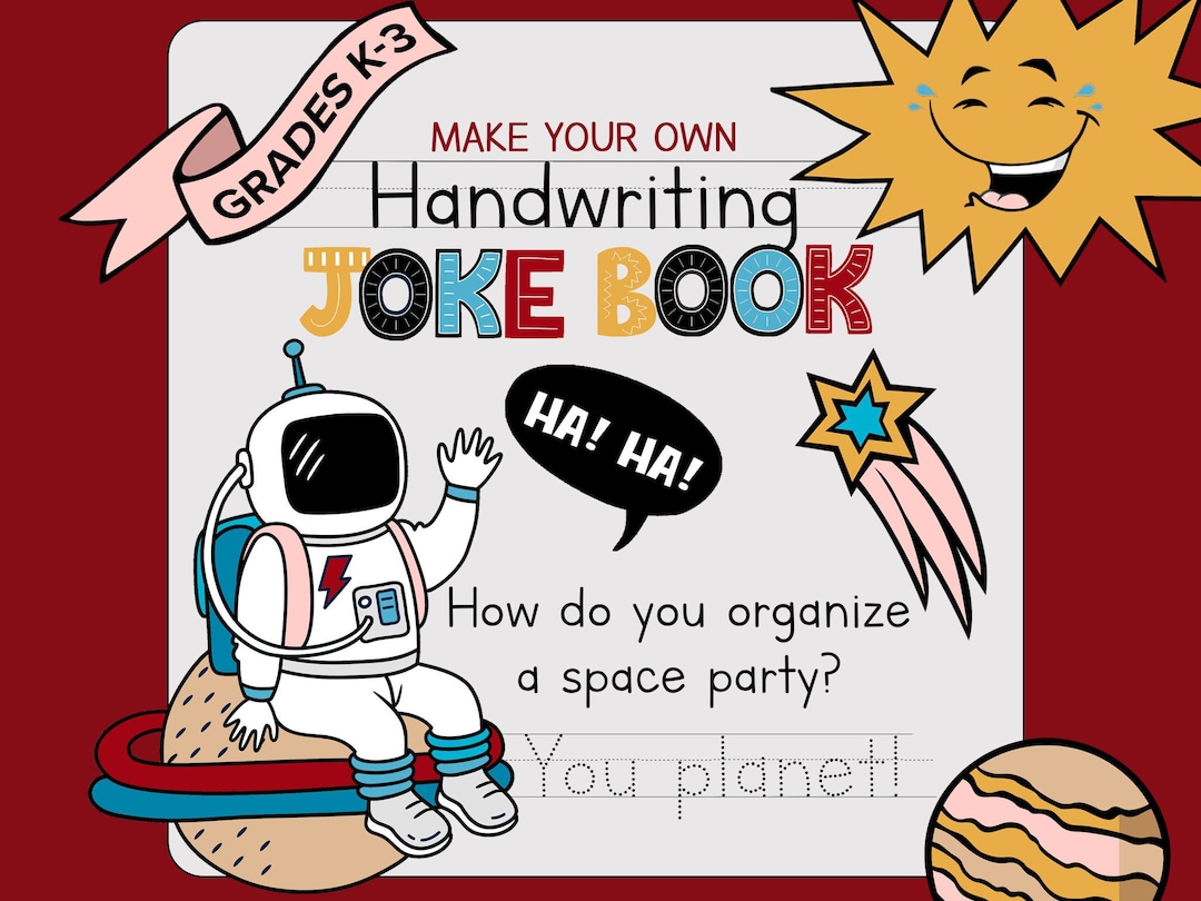 Make Your Own Handwriting Joke Book Printing Practice for Grades K-3 ...