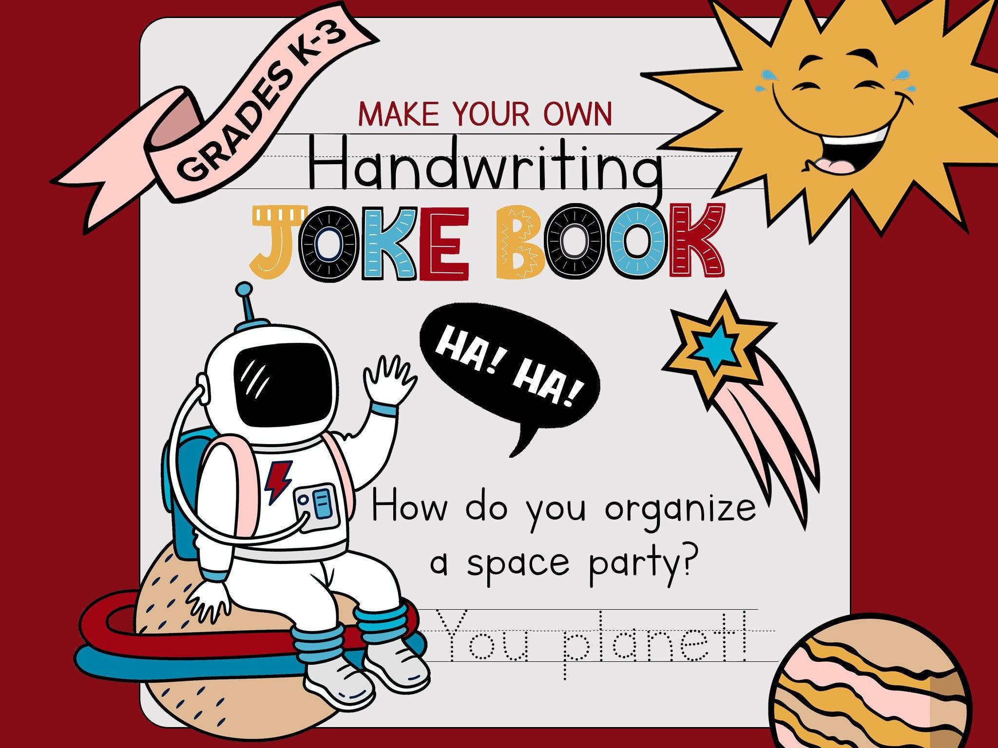 Make Your Own Handwriting Joke Book Printing Practice for Grades K-3 ...