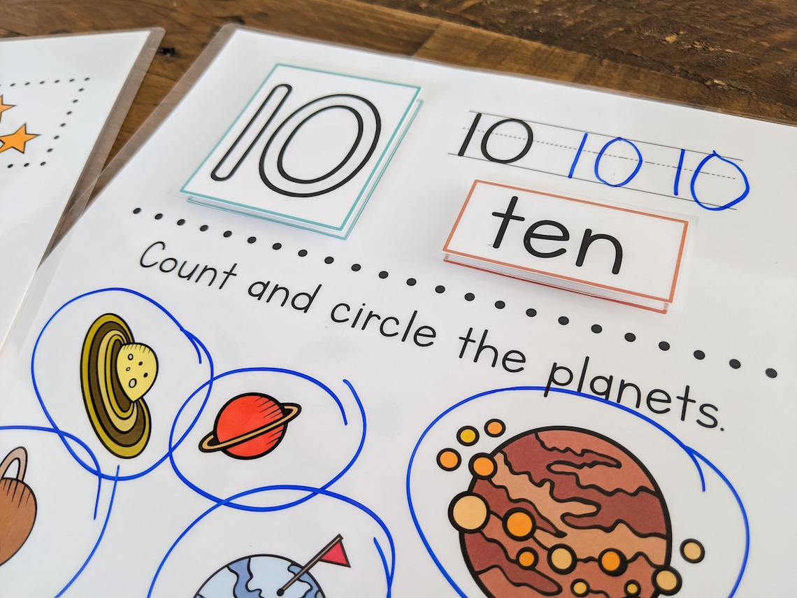 Numbers 1-10 Matching, Preschool Math Counting Activity, Learn to Write ...