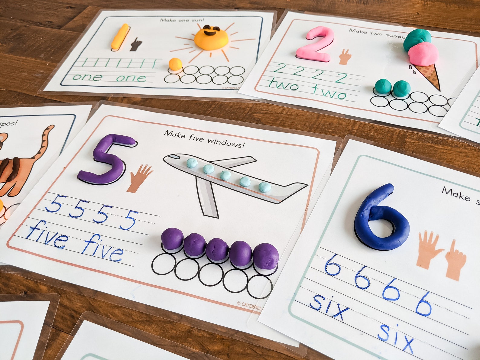 Numbers Play Doh Mat Set, 1-10 Matching, Toddler Math Counting Activity ...
