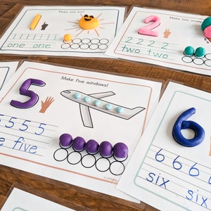 Numbers Play Doh Mat Set, 1-10 Matching, Toddler Math Counting Activity ...