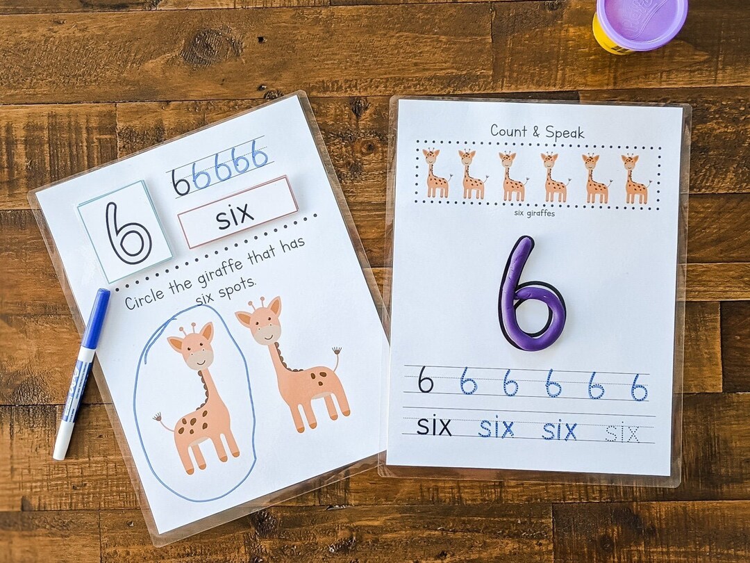 Numbers 1-10 Matching, Preschool Math Counting Activity, Learn to Write ...