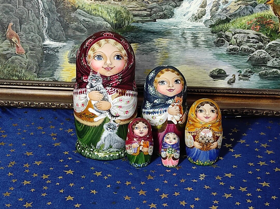 Ukrainian Hand Painted Nesting Dolls Exquisite Quality,matreshka Doll 5 ...