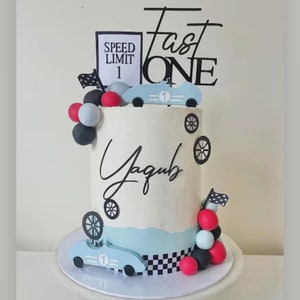 Acrylic 'fast One' Cake Topper: Racing Car Birthday Decor - Etsy UK