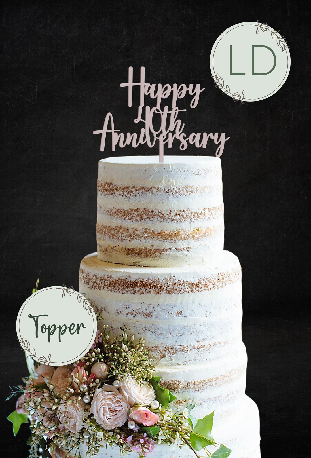 Acrylic 'happy Number Anniversary' Cake Topper or Charm. Various Fonts ...