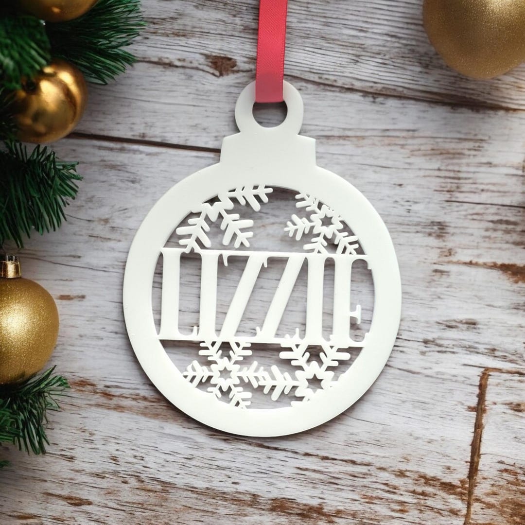 Custom Christmas Baubles, Personalised Wood Ornament, Laser Cut Name ...