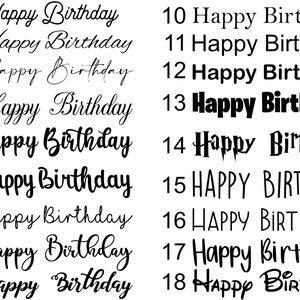 Engraved 'happy Birthday' Cake Topper. Mirror Acrylic, Various Size ...