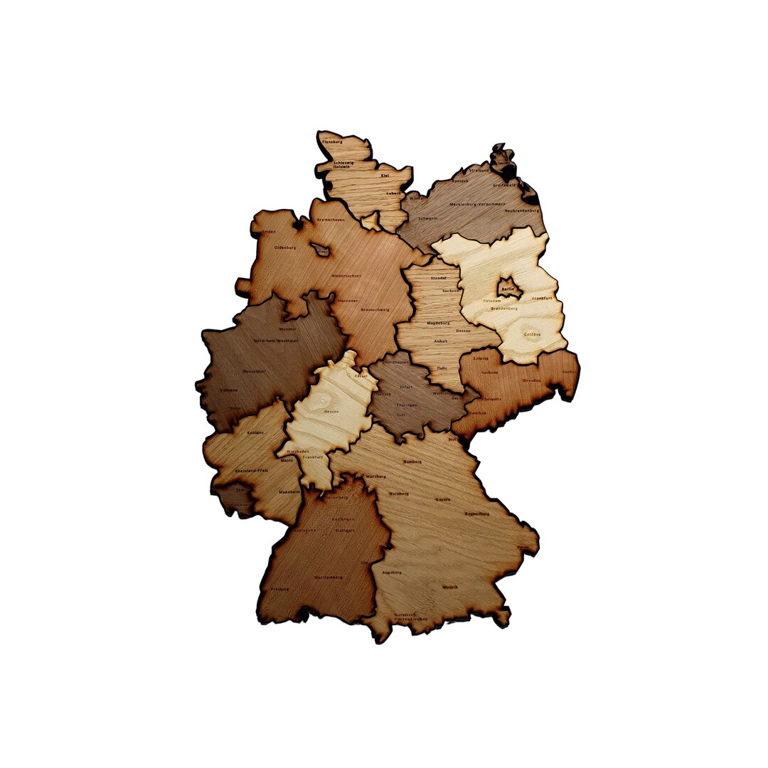 Wooden Germany Map | World Map | Wall Decor | Optional Engraved Details ...