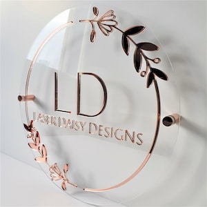 Custom Personalised Clear Acrylic Business Sign Logo, Various Sizes and ...
