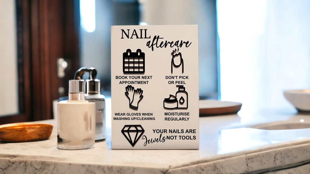 Nail Aftercare Sign: Salon & Spa Acrylic Signage - Etsy