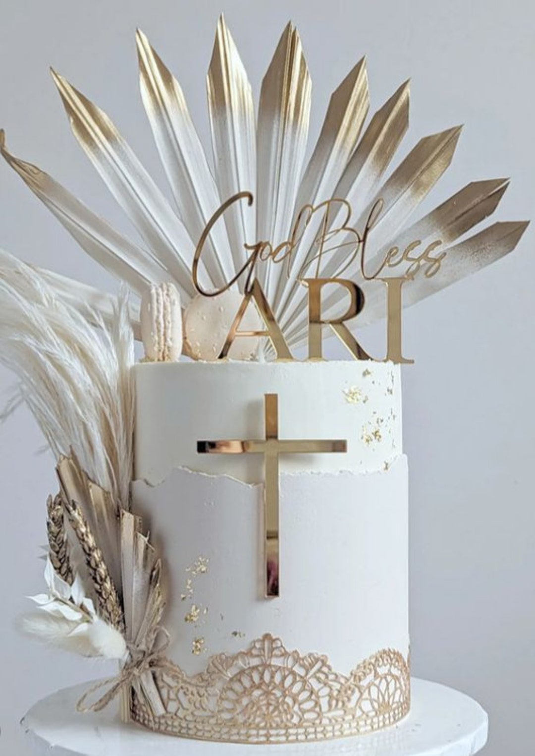 Acrylic Baptism Christening Cross Cake Charm/topper Set. Various ...