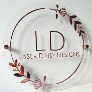 Custom Personalised Clear Acrylic Business Sign Logo, Various Sizes and ...