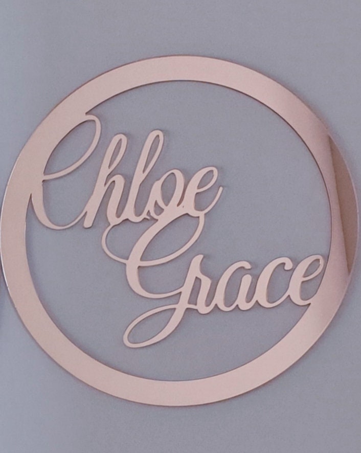 Floral Name Mirror/coloured Acrylic Hoop Personalised | Etsy UK