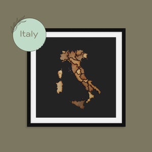 Handmade, Wooden Map of Italy, World Map. Framed Home, Office, Custom ...