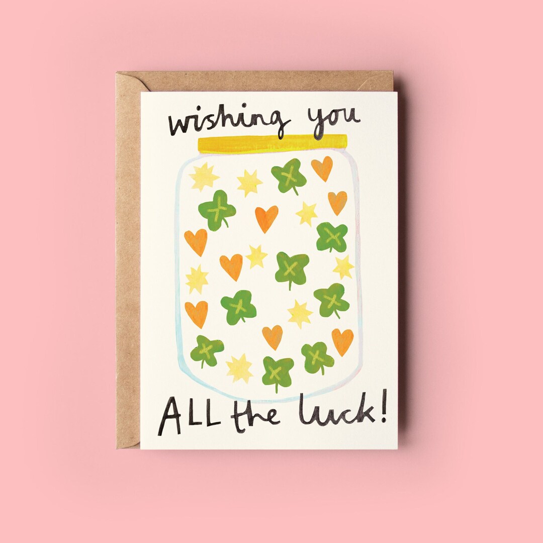 Good Luck Jar Card | Good Luck New School Job Year Office Goodbye ...