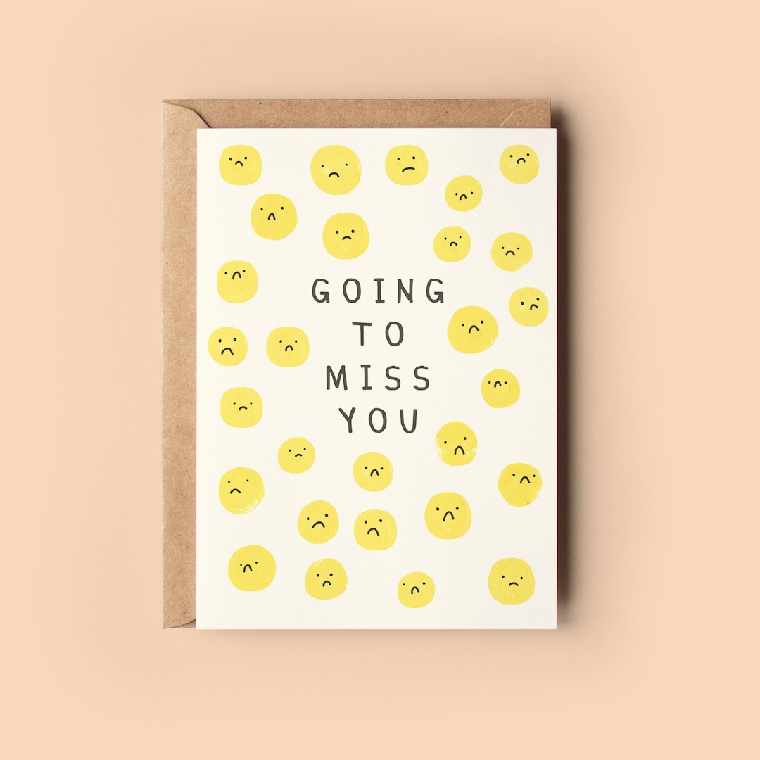 Miss You Faces Card | Good Luck New Job Emigrating Break up Goodbye ...