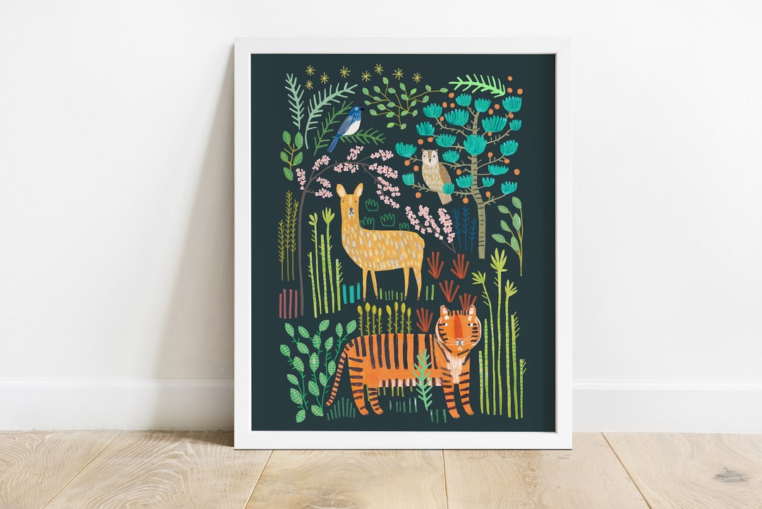 Asian Jungle Animals Print | South East Asia Art Tiger Water Deer China ...