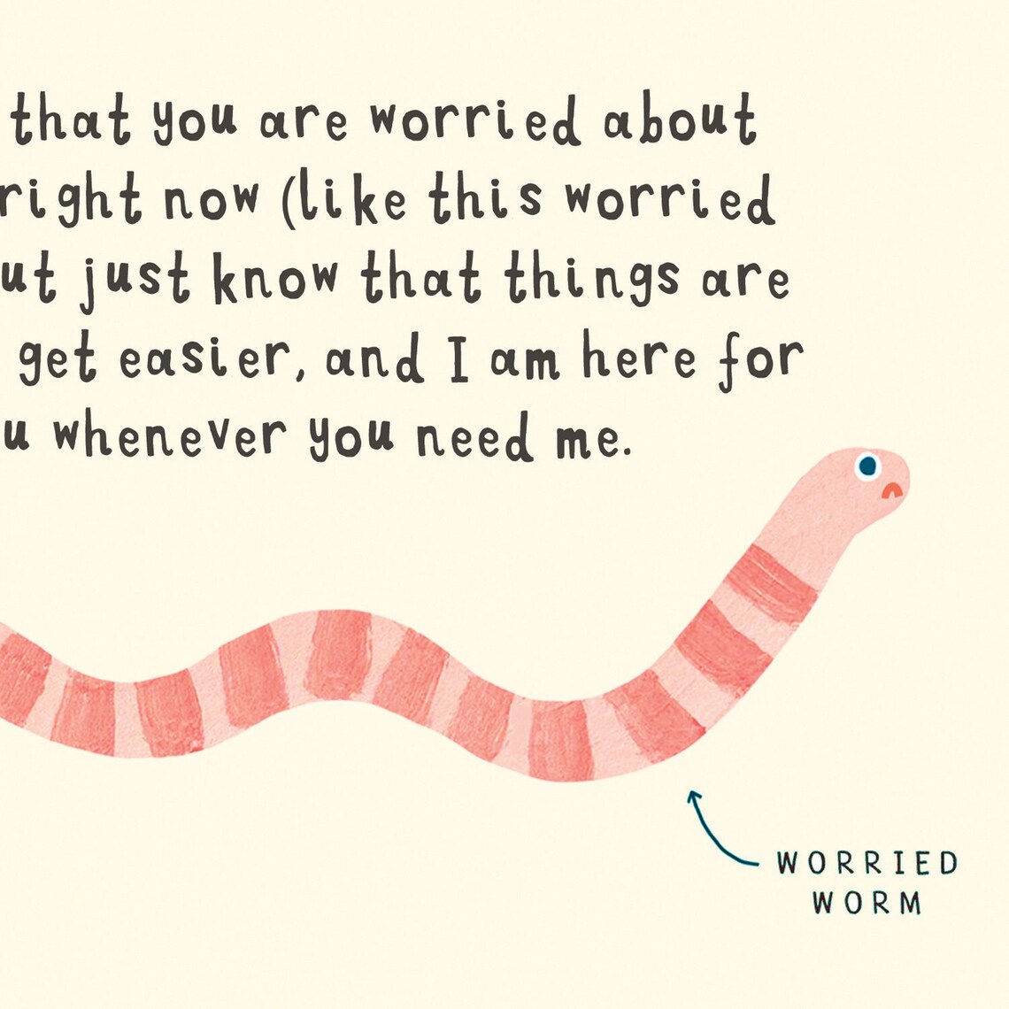 Worried Worm Card | Greetings Thinking of You Just to Say Good Luck ...