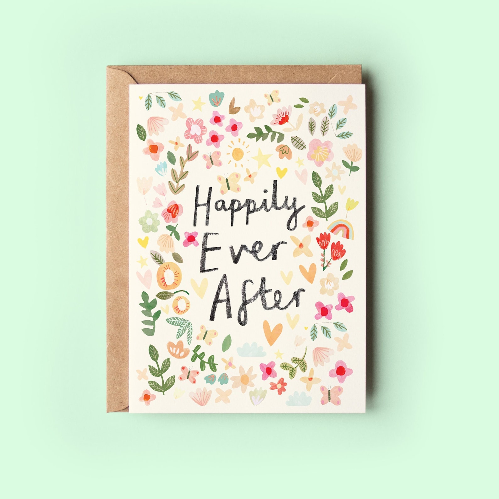 Happily Ever After Floral Card | Congratulations Wedding Marriage Happy ...