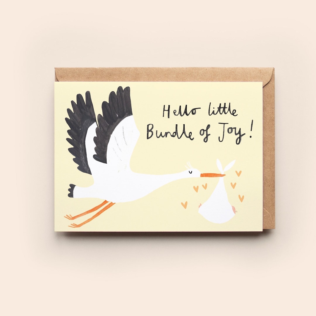 New Baby Stork Card | New Baby Congratulations Mum Dad New Parents ...