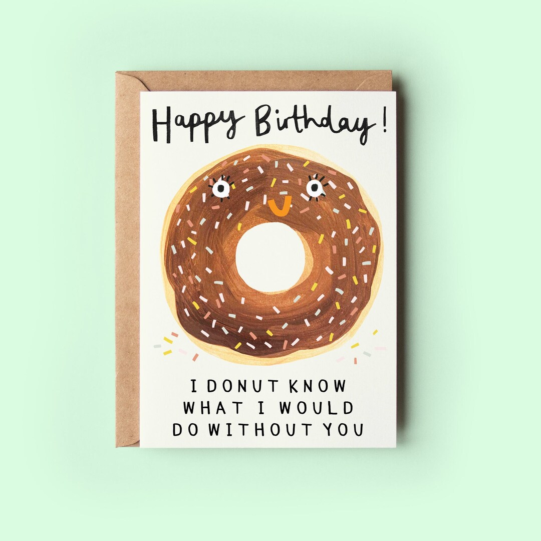 Donut Birthday Card | Doughnut Birthday Card Sweet GF BF Love Cute ...