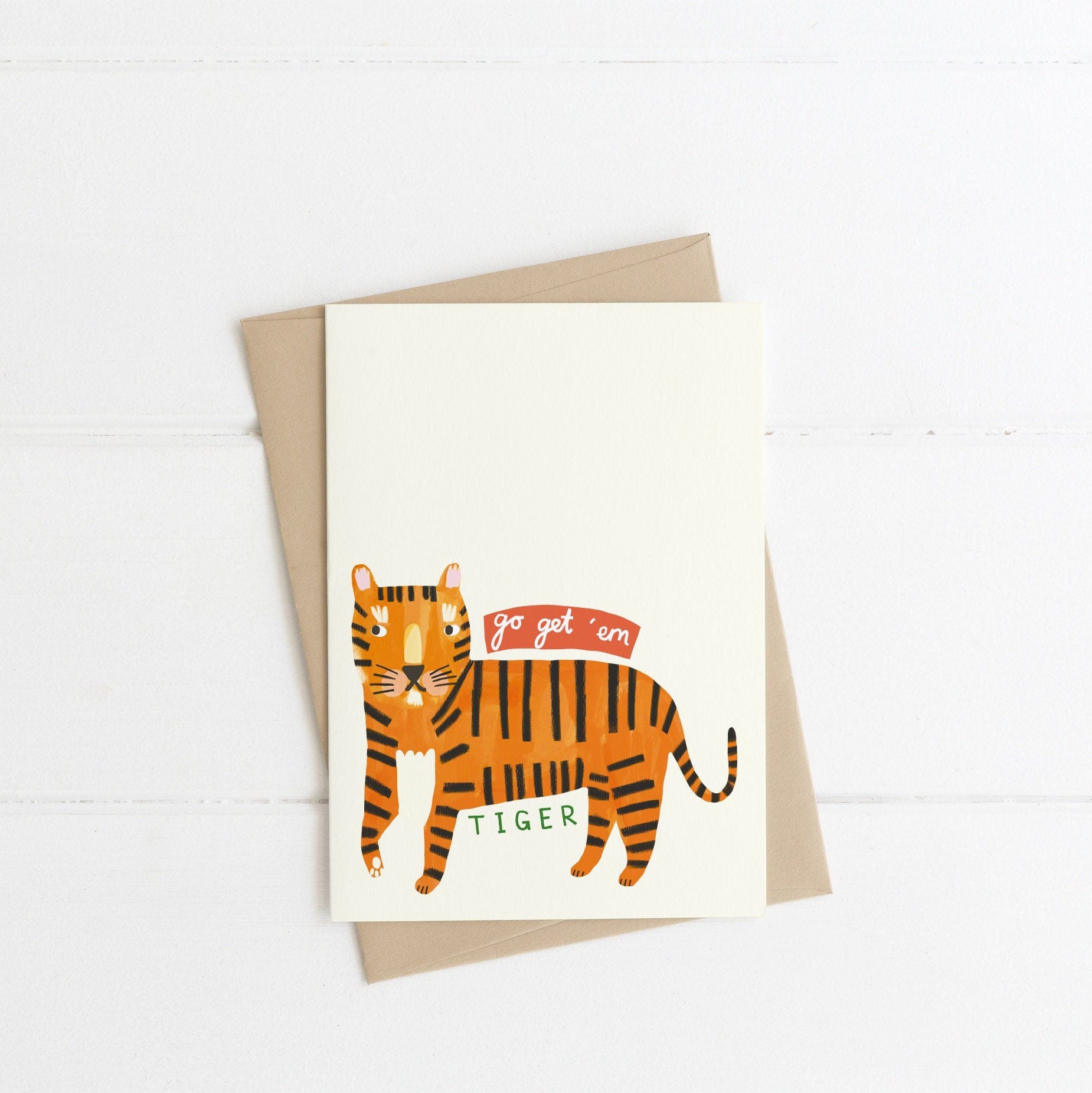 Go Get Em Tiger Card Congrats Celebrate Clever Good Luck - Etsy UK